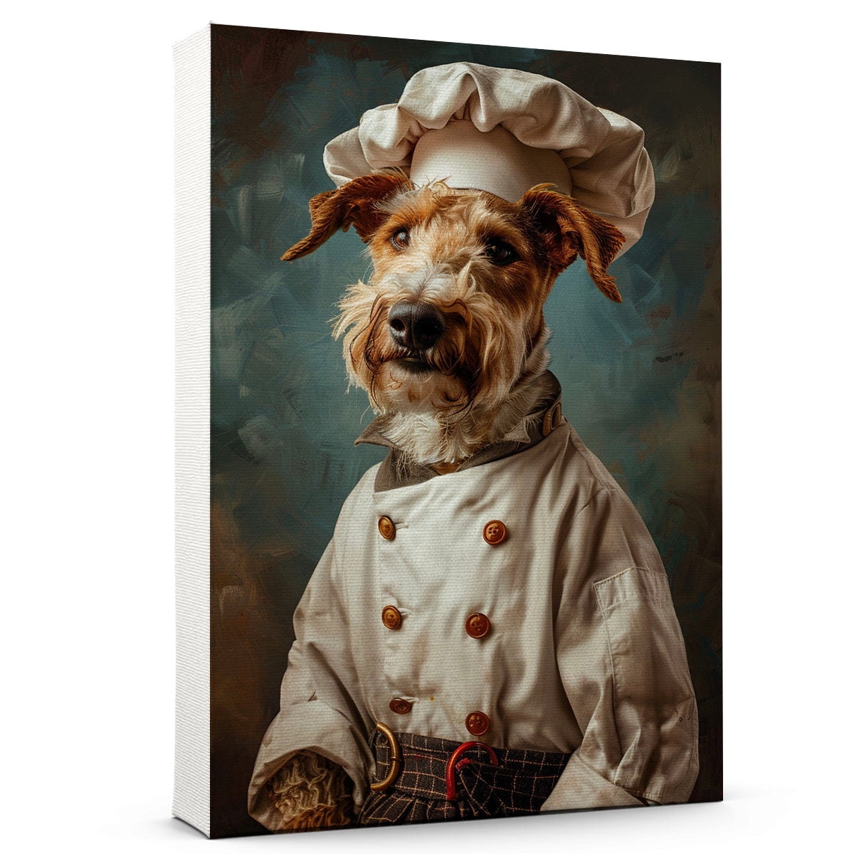 HuDo Dog Canvas Wall Art, Funny Wire Fox Terrier Chef Vintage Poster ...