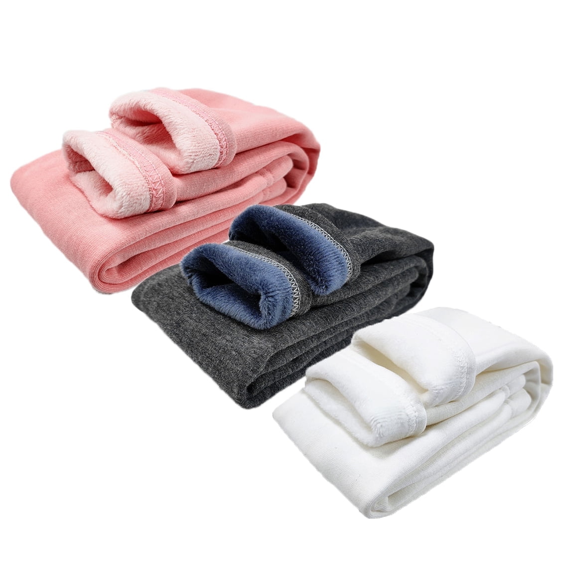 HuaAngel 3 Pack Girls Fleece Lined Leggings Thermal Soft Stretchy ...