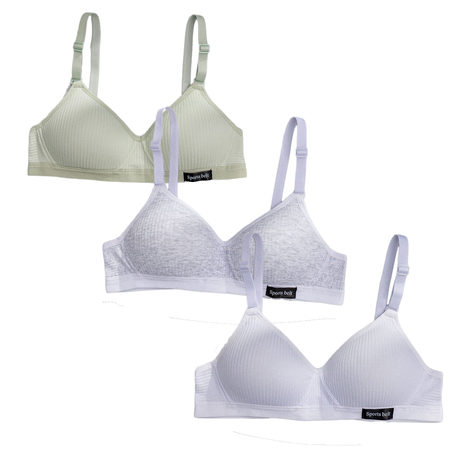 HuaAngel Girls Bra Sets Cotton Training Bra Adjustable Straps Bralettes ...