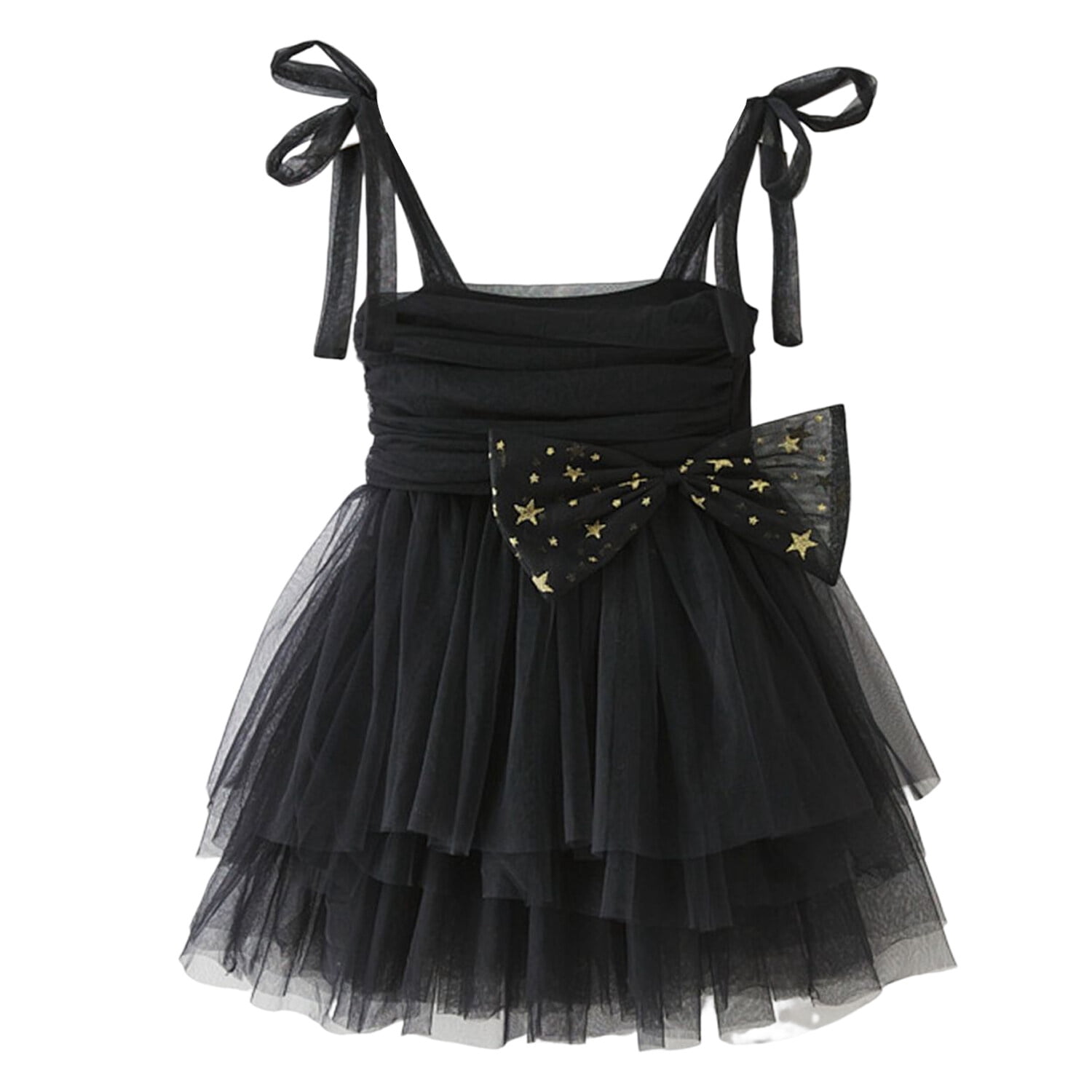 HuaAngel Girls Solid Color Mesh Layers Sleeveless Midi Princess Dress ...