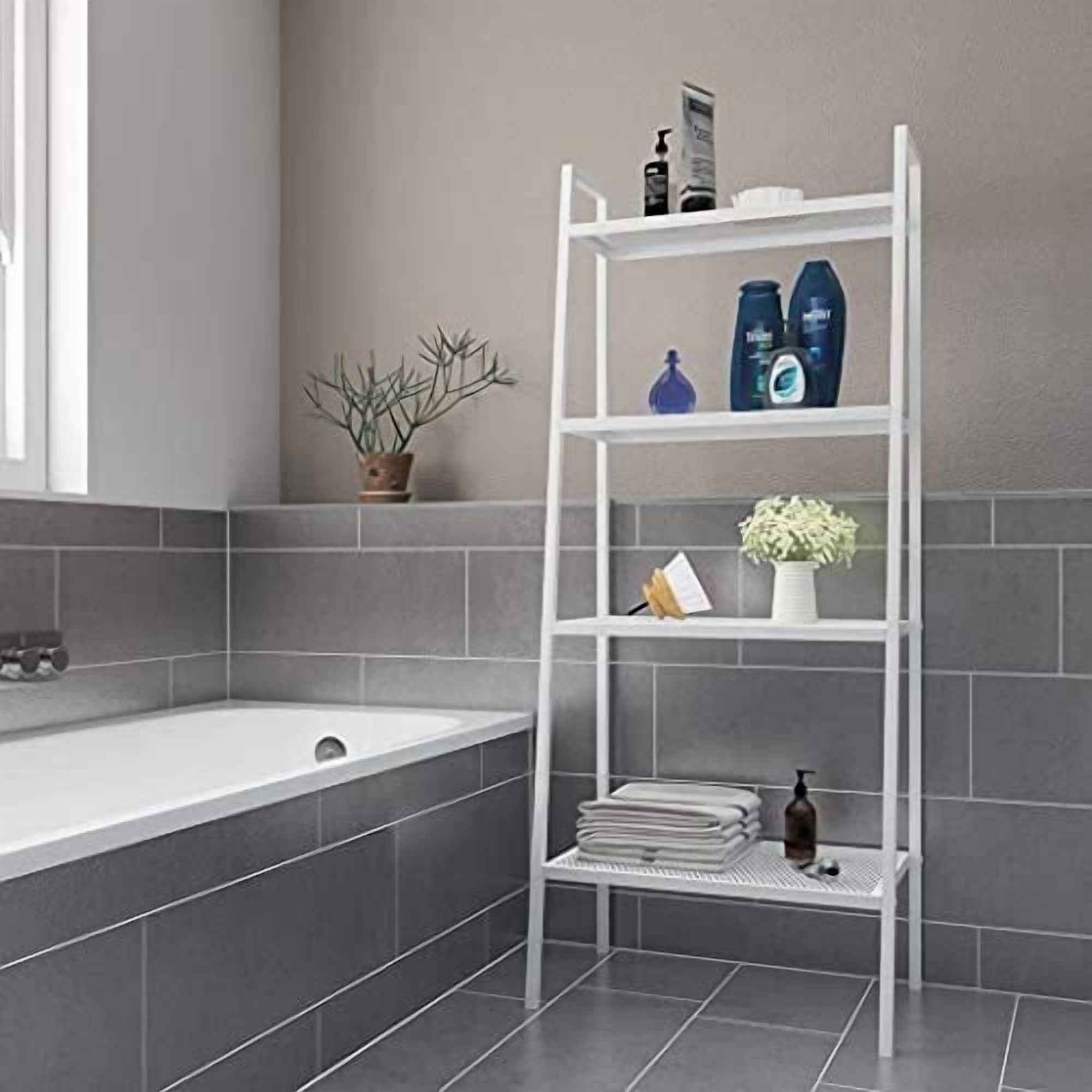 Huaa Ladder Shelf,Black Bookshelf 4 Tier Small Bookshelf,Ladder Shelf ...