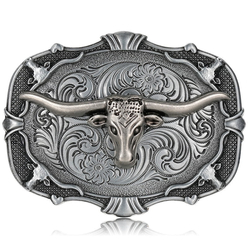 Huabola Calyn Longhorn bull Belt Buckle for Men- Western Rodeo Texas ...