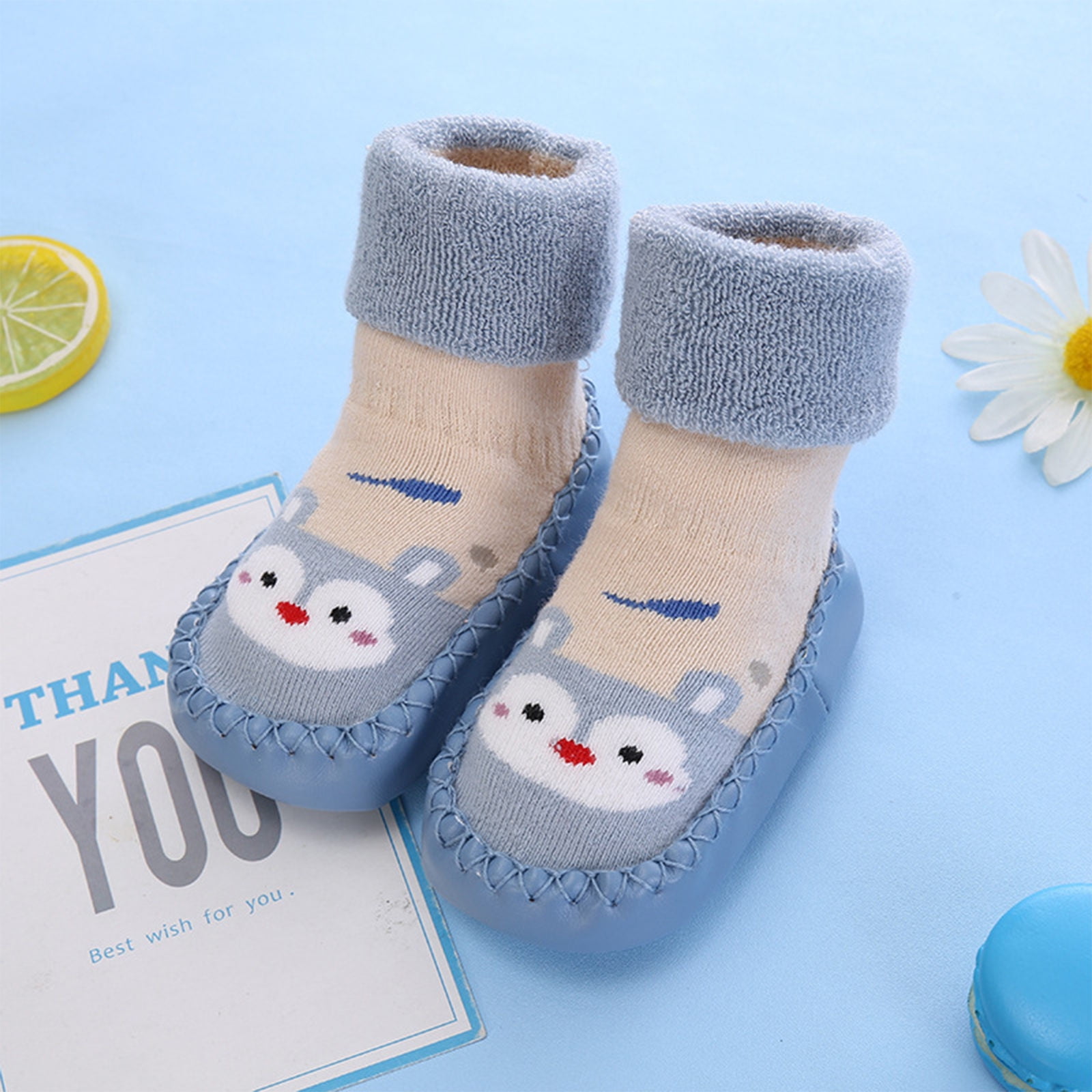 Huachen Newborn Baby Boys Girls Cartoon Cute Warm Floor Socks Anti-Slip ...