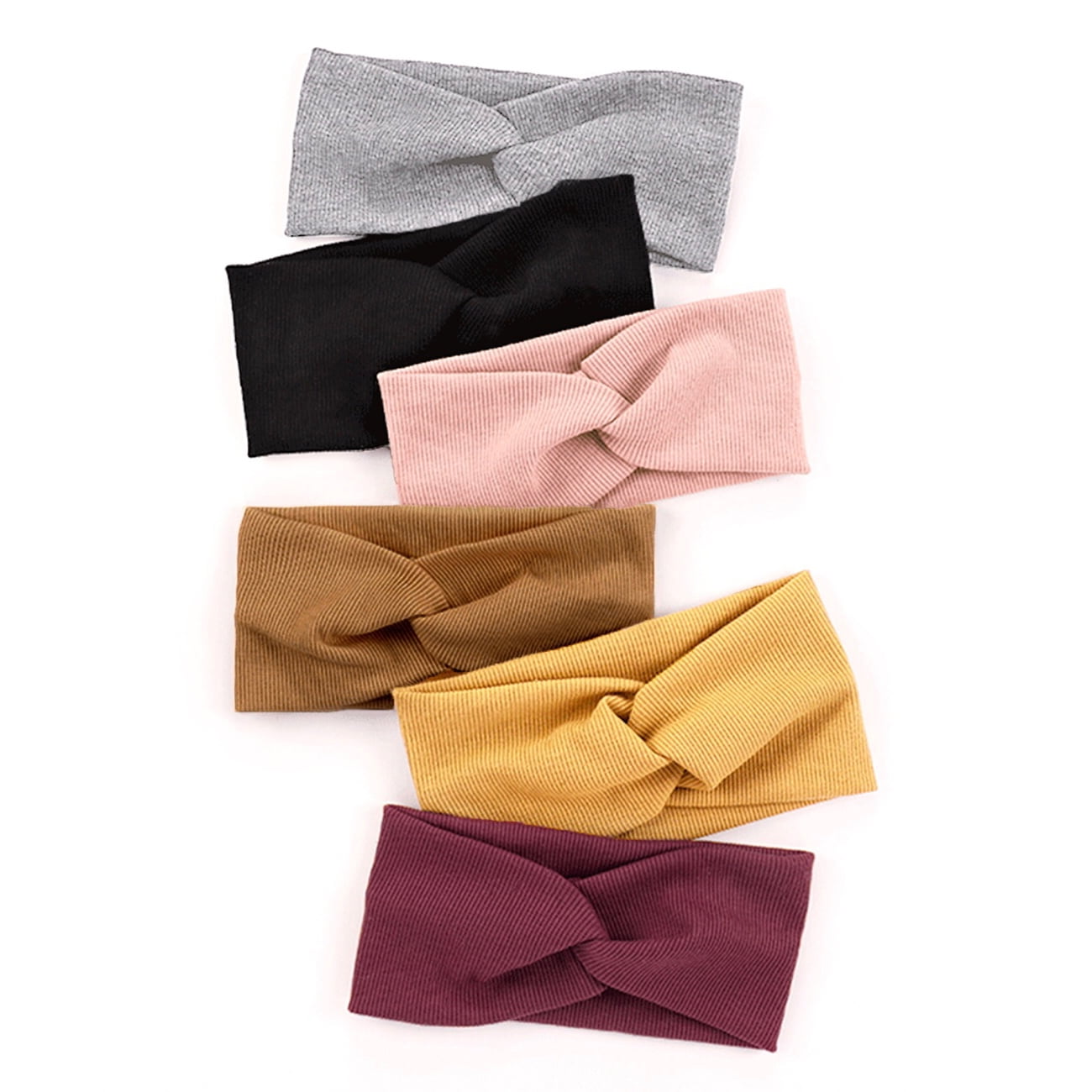 Huachi 6 Packs Turban Headbands For Women Boho Wide Twist Head Bands