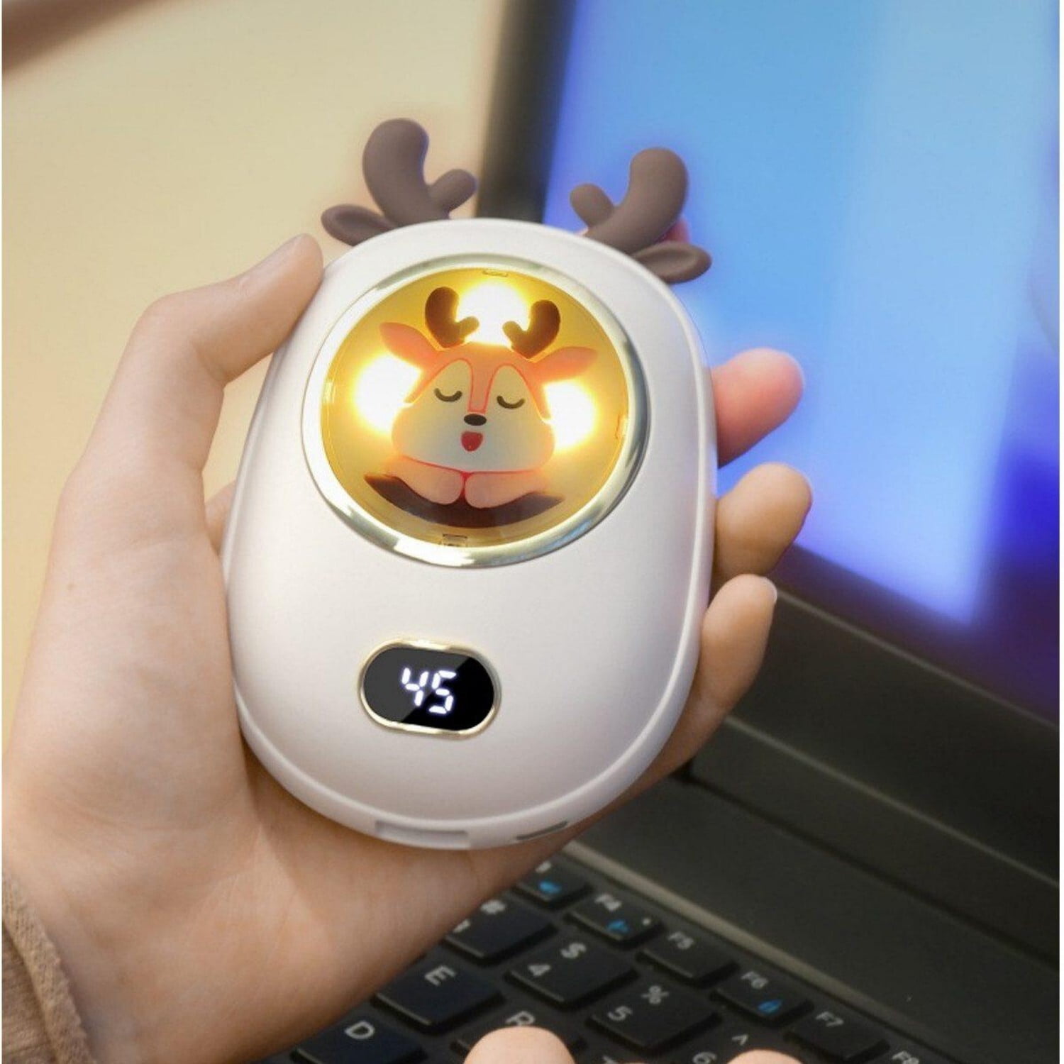 Huafu Christmas Deer Hand Warmer, Premium Home Appliances Cute Cartoon Hands Warming Charging ...