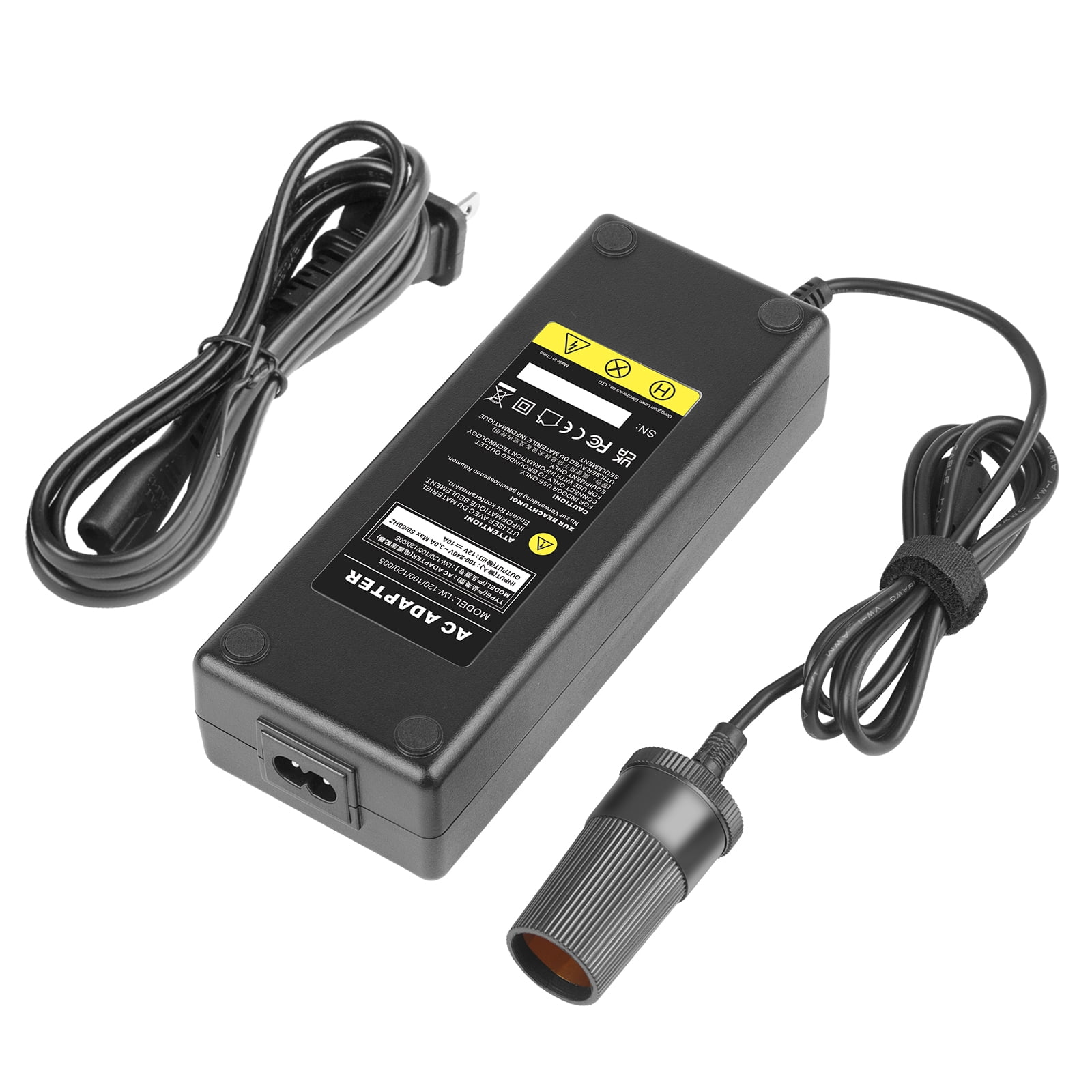 AC to DC Power Supply Adapter 100V-240V to 12V 10A 120W for Car Devices ...