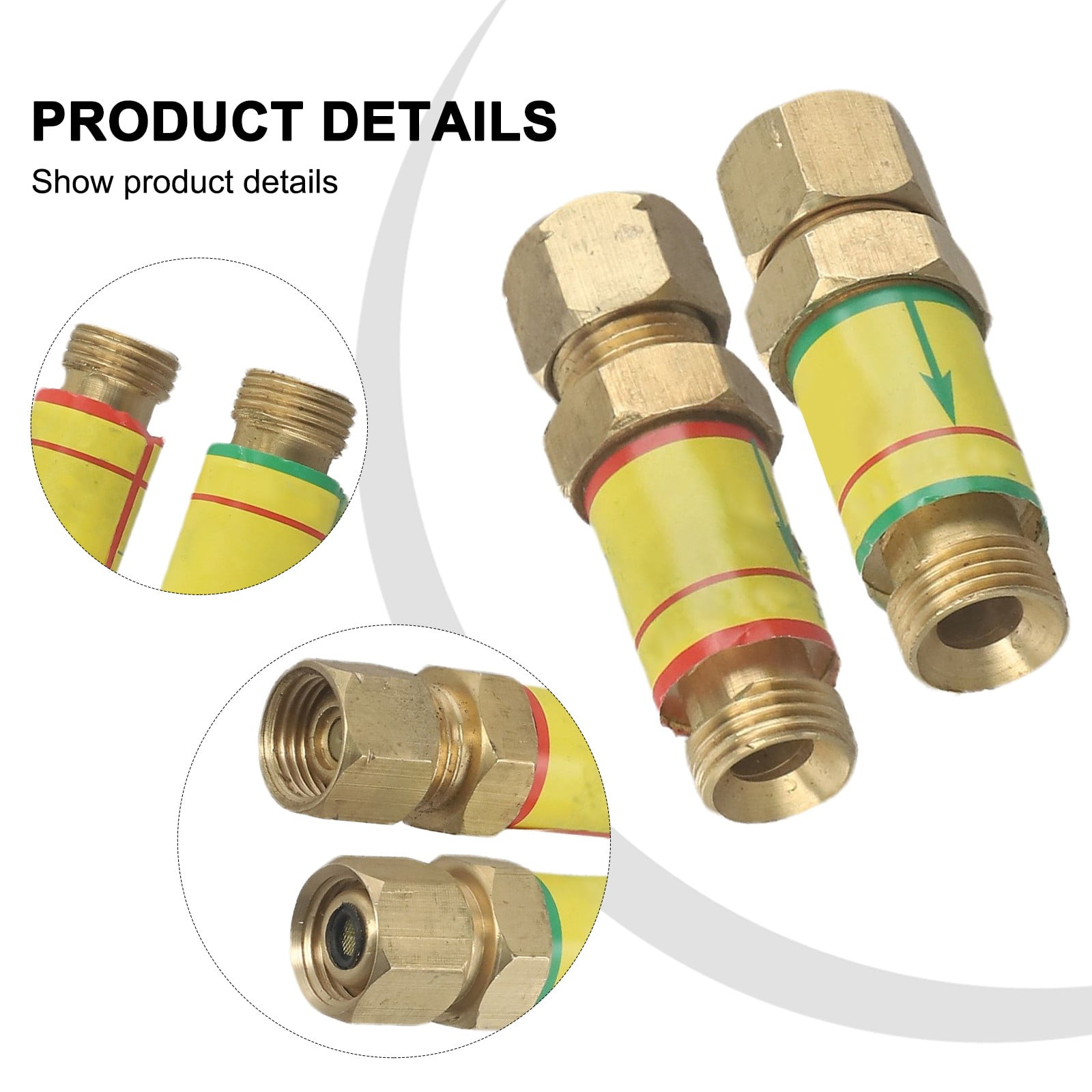 Huajuming 1 Pair Oxygen Acetylene Check Valve Flashback Arrestor*1.5 ...