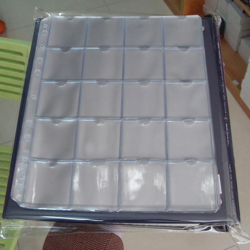 Huajuming /10 Sheets 20 Pockets Clear Pvc Coin Holder Page Album For ...