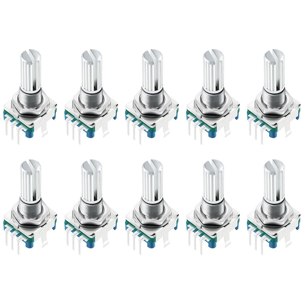 Huajuming 10Pcs Ec11 Rotary Encoder Switch,360-Degree Full Axis Half Axis 5Pin 15Mm 20Mm,20Mm ...