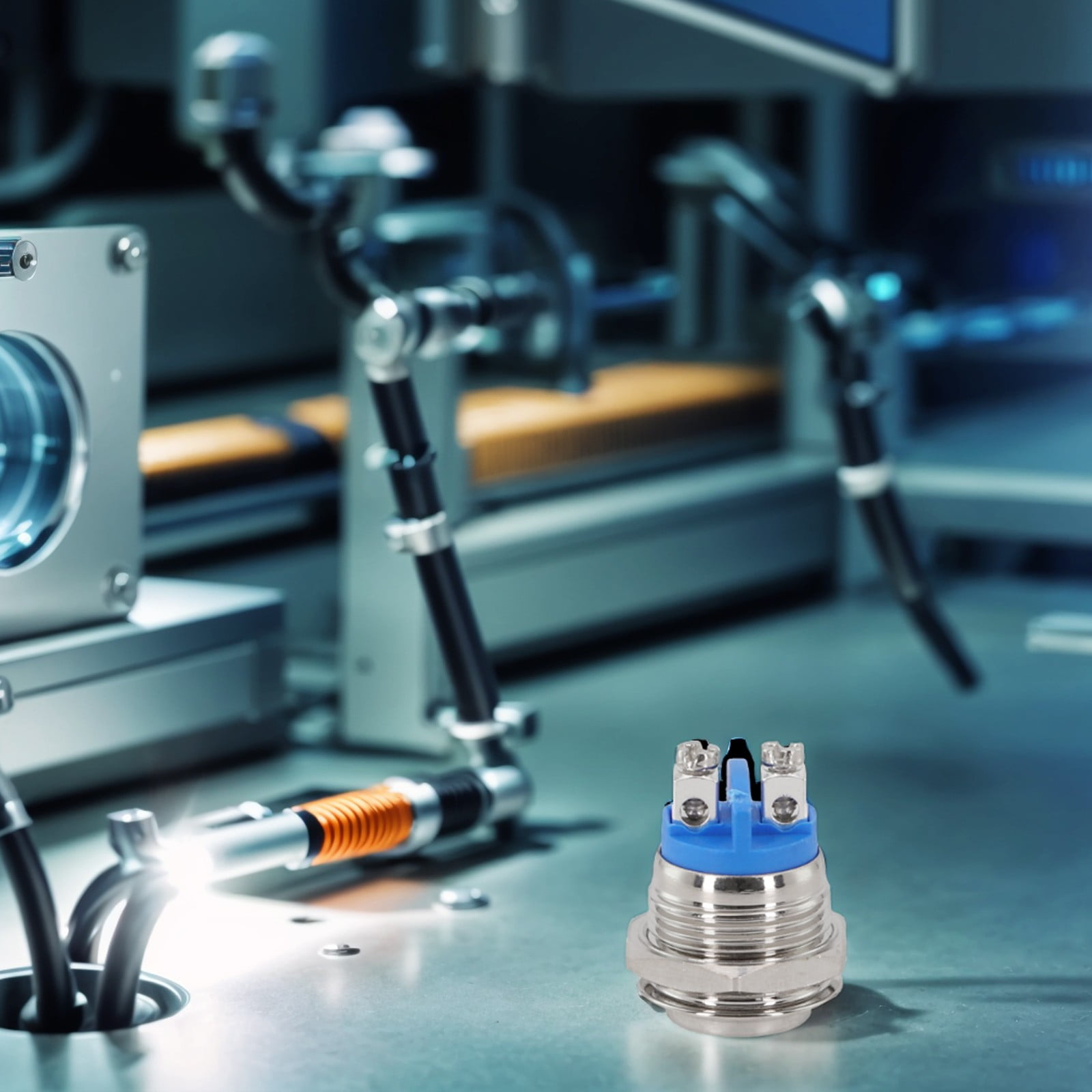 Huajuming 16mm Waterproof Metal Push Button Switch Self-Reset Power ...