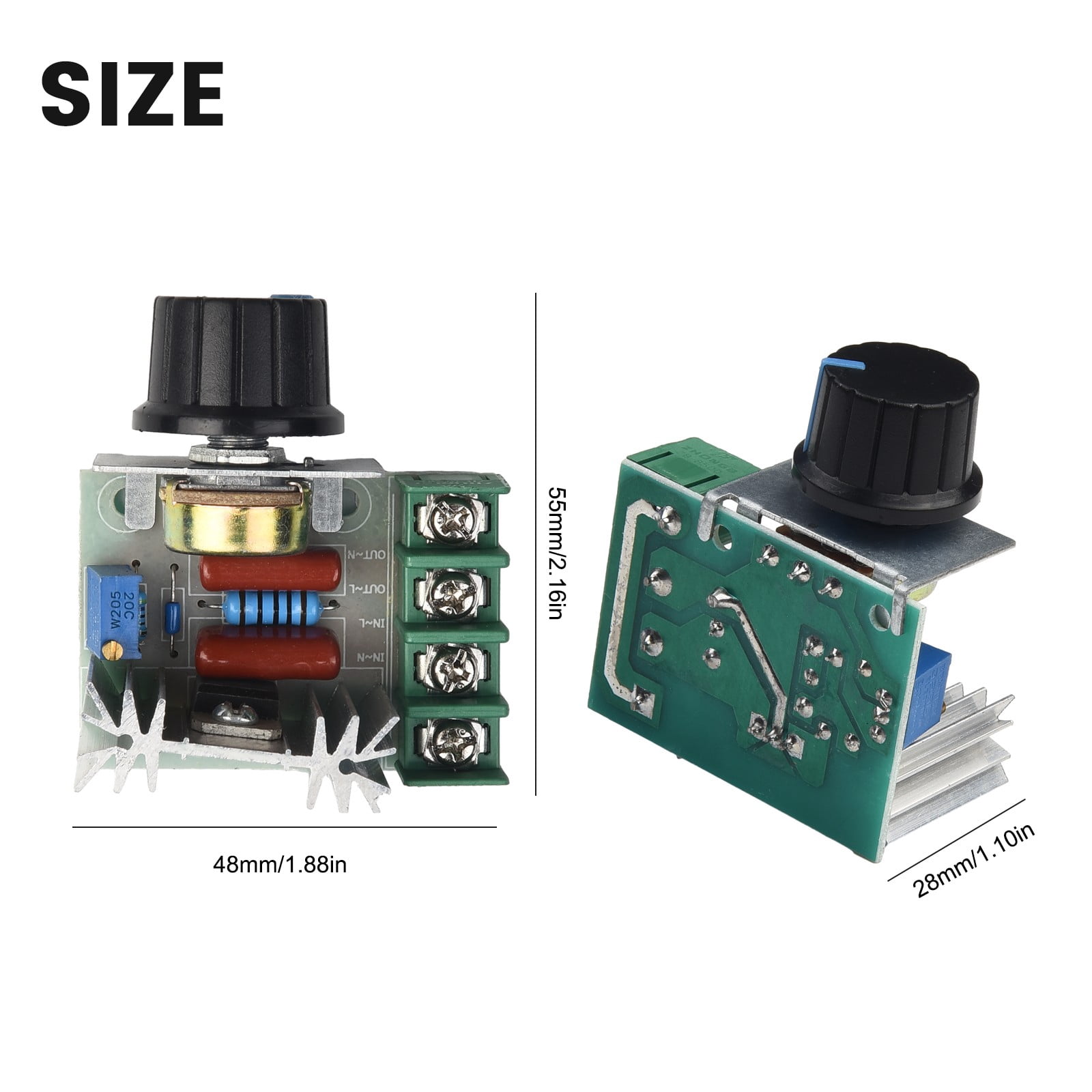 Huajuming 1Pc 220V 2000W Motor Speed Controller Scr Voltage Regulator ...