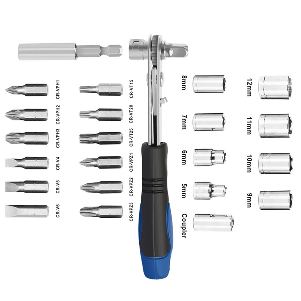 Huajuming 23 In 1 Mini Ratchet Bits Set Repair Tool Kit Screwdriver ...