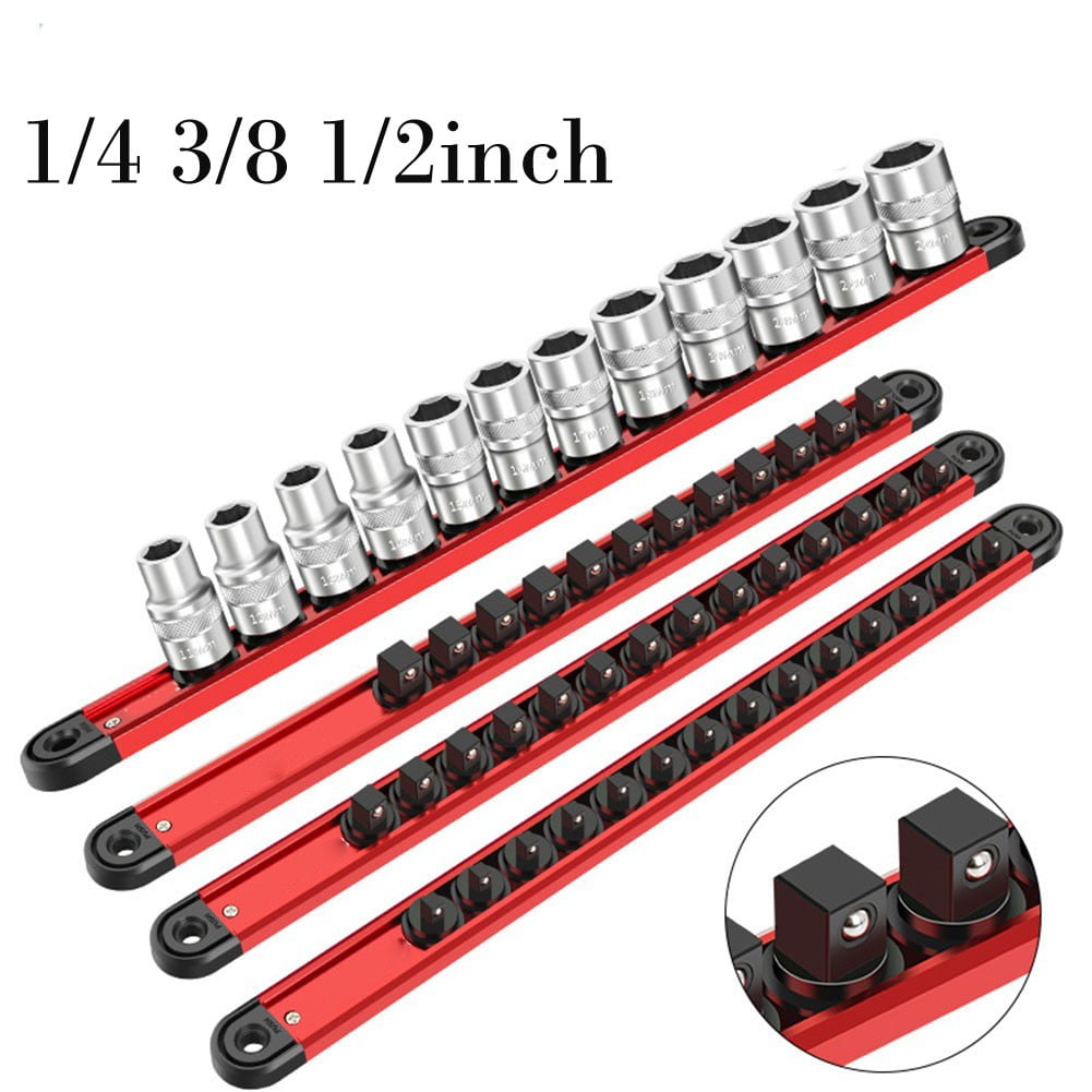 Huajuming 360° Swivel Magnetic Socket Organizer 1/4 3/8 1/2Inch Socket ...