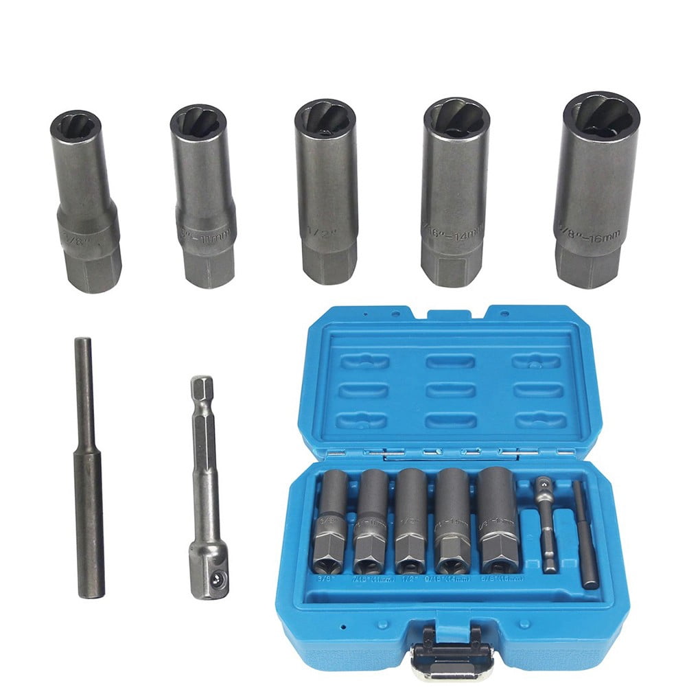 Huajuming 5Pcs Socket Wrench Set Locking Wheel Nut Bolt Stud Extractor ...
