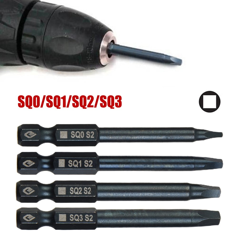 Huajuming 65Mm Sq0 Sq1 Sq2 Square Head Screwdriver Bits Set Hex Shank ...
