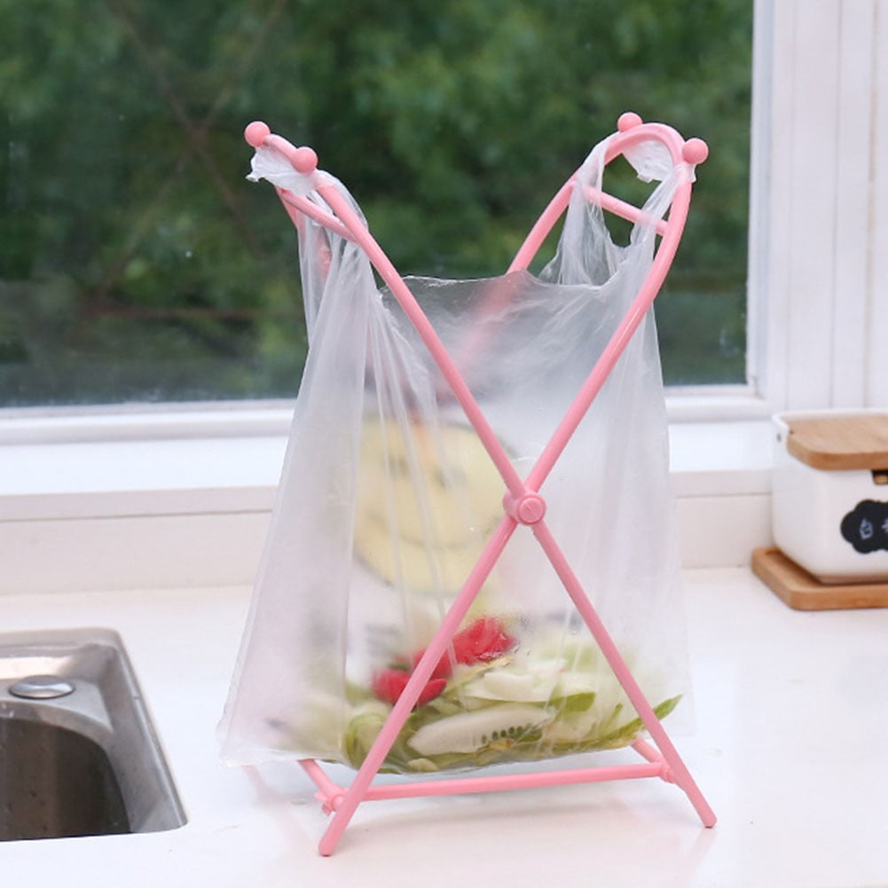 Huajuming Foldable Trash Bag Holder Portable Garbage Bag Rack Waste ...