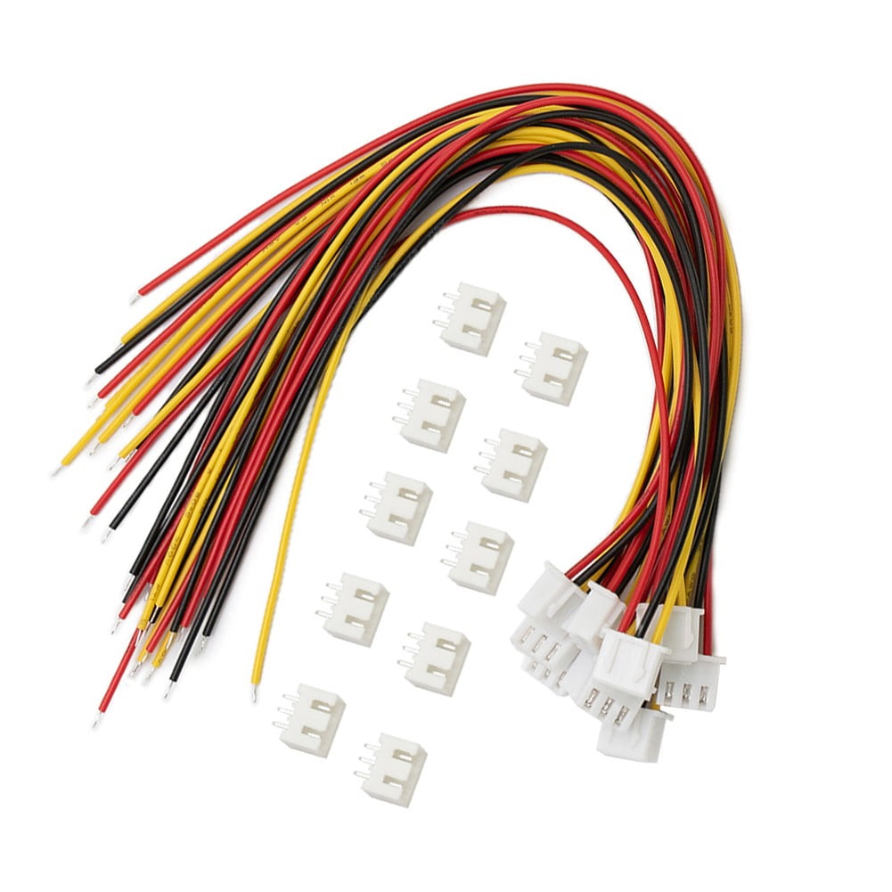 Huajuming JST XH2.54mm Wire Cable Connector 3 Pin Male Female Socket ...