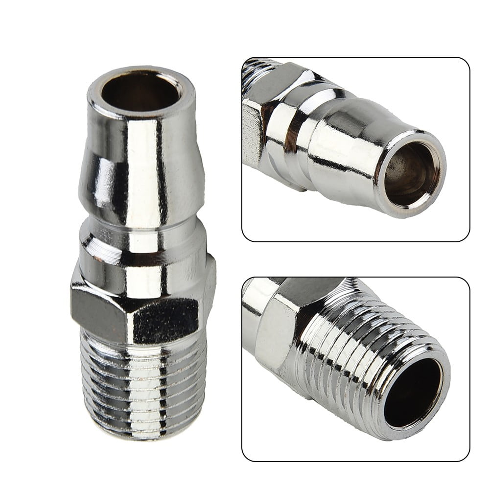 Huajuming Male Coupling Air Fitting 1/4 Inch BSP Thread Connector Steel ...