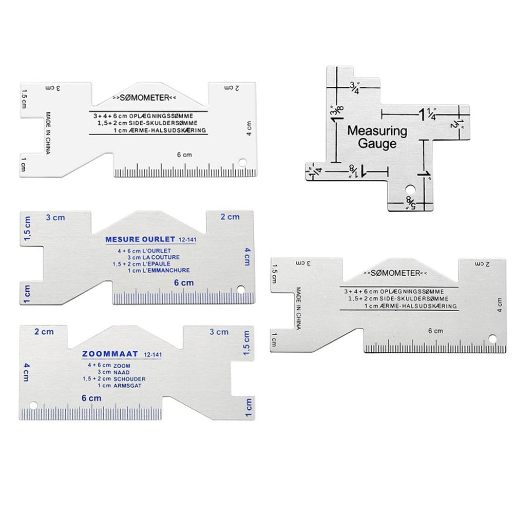Huajuming Precision Seam Measuring Gauge Metal Quilting Tailor Ruler ...