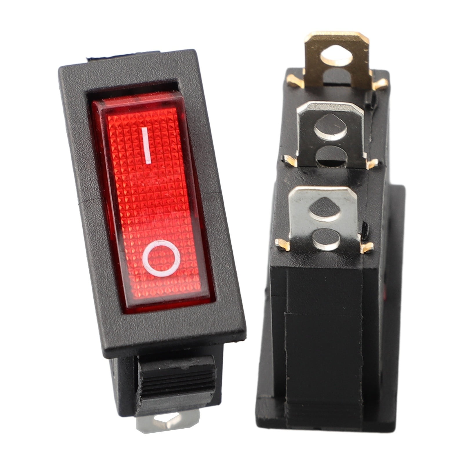 Huajuming Red KCD3 Rectangular Latching Rocker Switch ON/OFF 3 Pin with ...