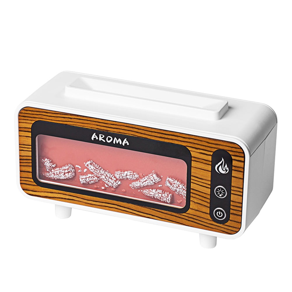 Huajuming Retro Fireplace Humidifier Light Auto-Off 200Ml Flame ...