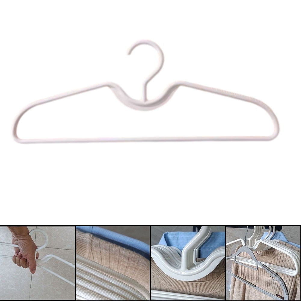 Huajuming Short Neck Anti-Slip Plastic Clothes Hangers Save Vertical ...