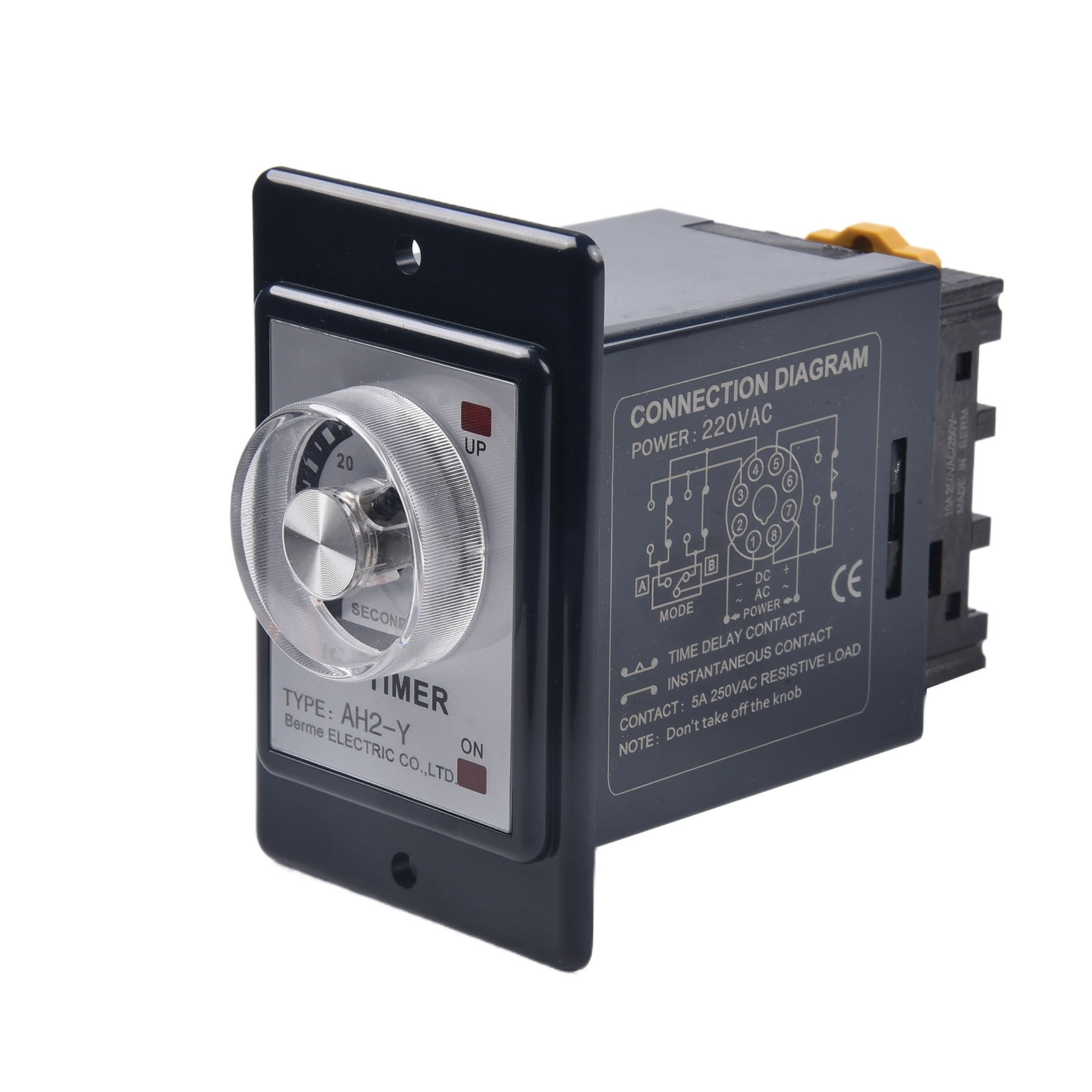 Huajunming 0-60 Seconds Power On Delay Timer Time Relay W Socket Base ...