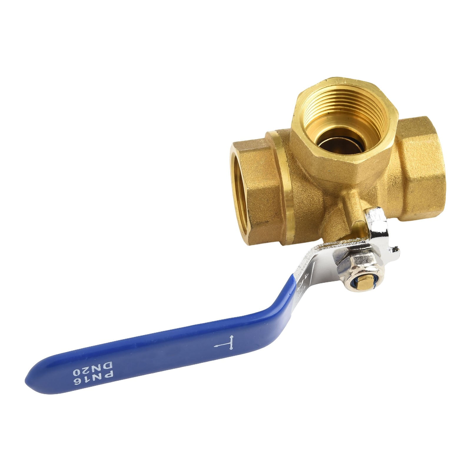 Huajunming 1 Pc 3-Way Dn20(T-Port) Pipe T-Type Brass Ball Valve 3/4 ...