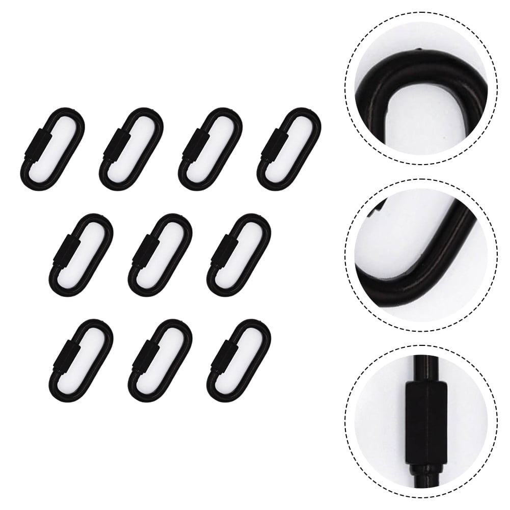 Huajunming 10Pcs Chain Locking, 6Mm Chain Quick Link Connector Black ...