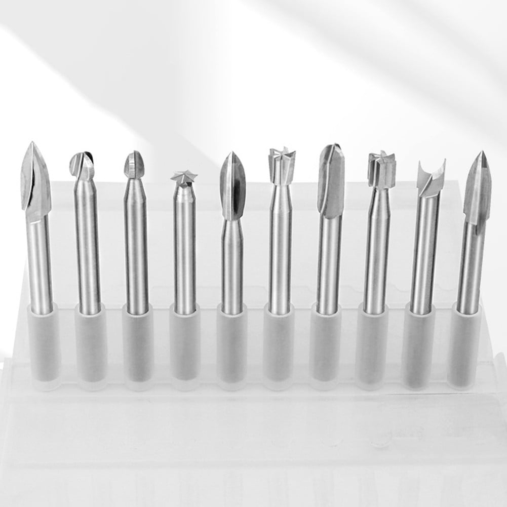 Huajunming 10Pcs Woodworking Engraving Milling Cutter Drill Bit ...