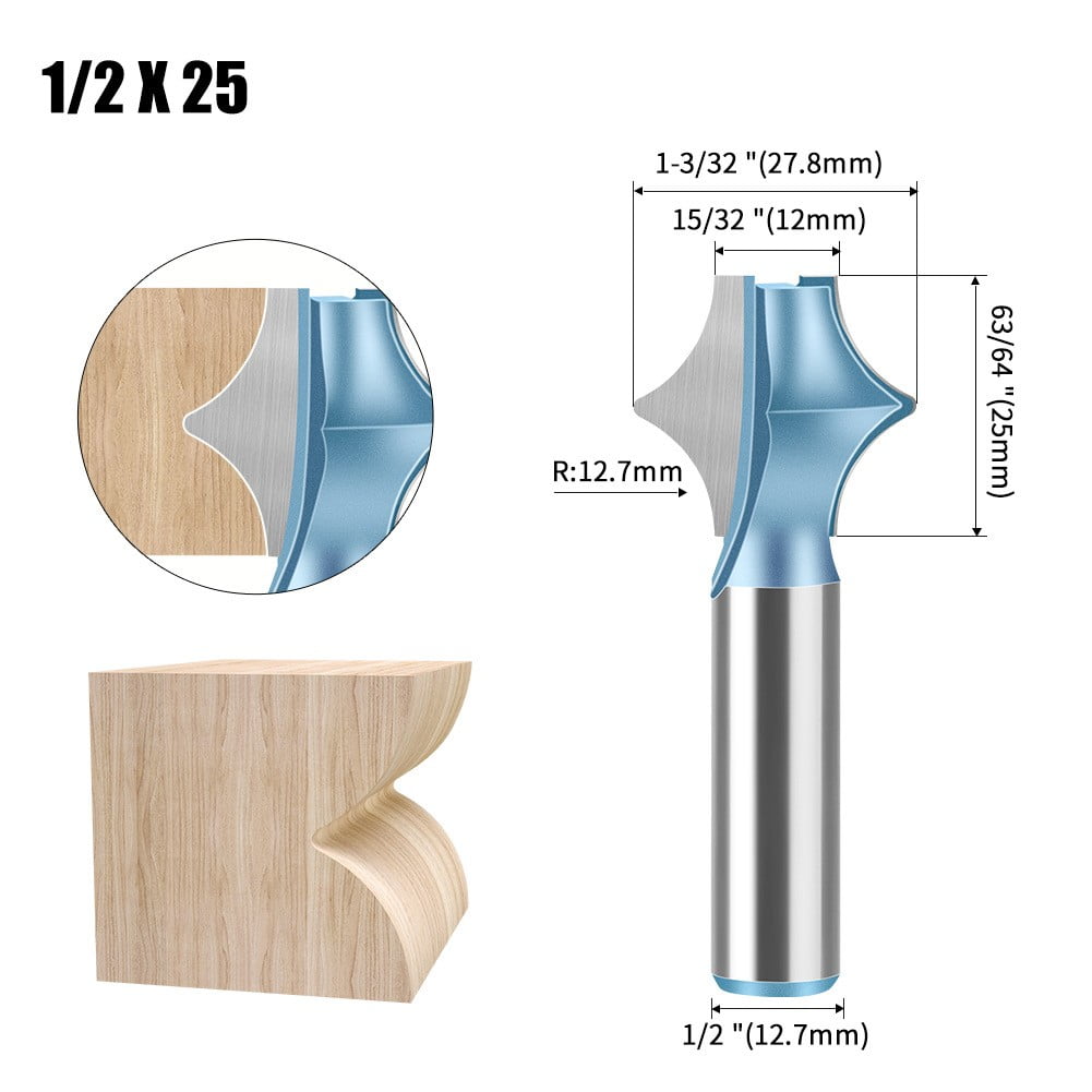 Huajunming 12/12.7Mm Stair Column Slotting Handrail Handrail Milling Cutter Double Line,12 ...