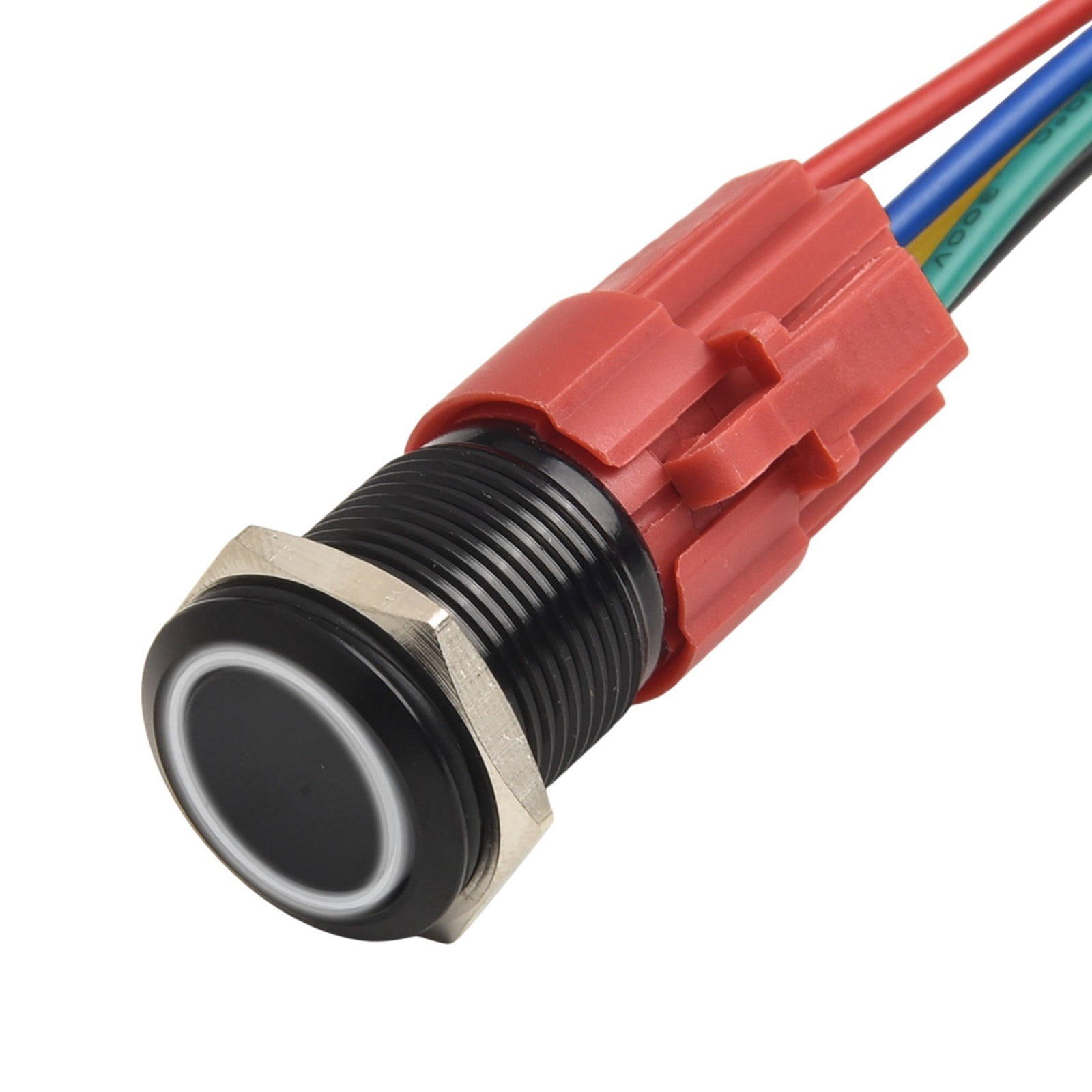 Huajunming 16Mm Metal Latching Push Button Switch 12V With Led Light ...