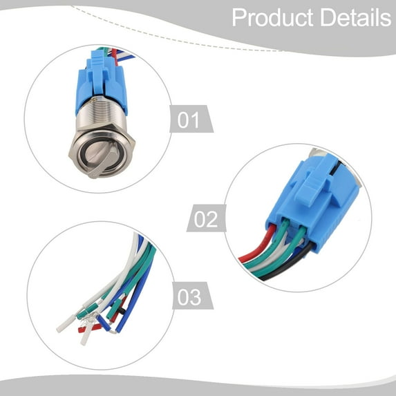 Huajunming 19Mm Rotary Switch Latching 3 Positions 2No 2Nc 12-24V With ...