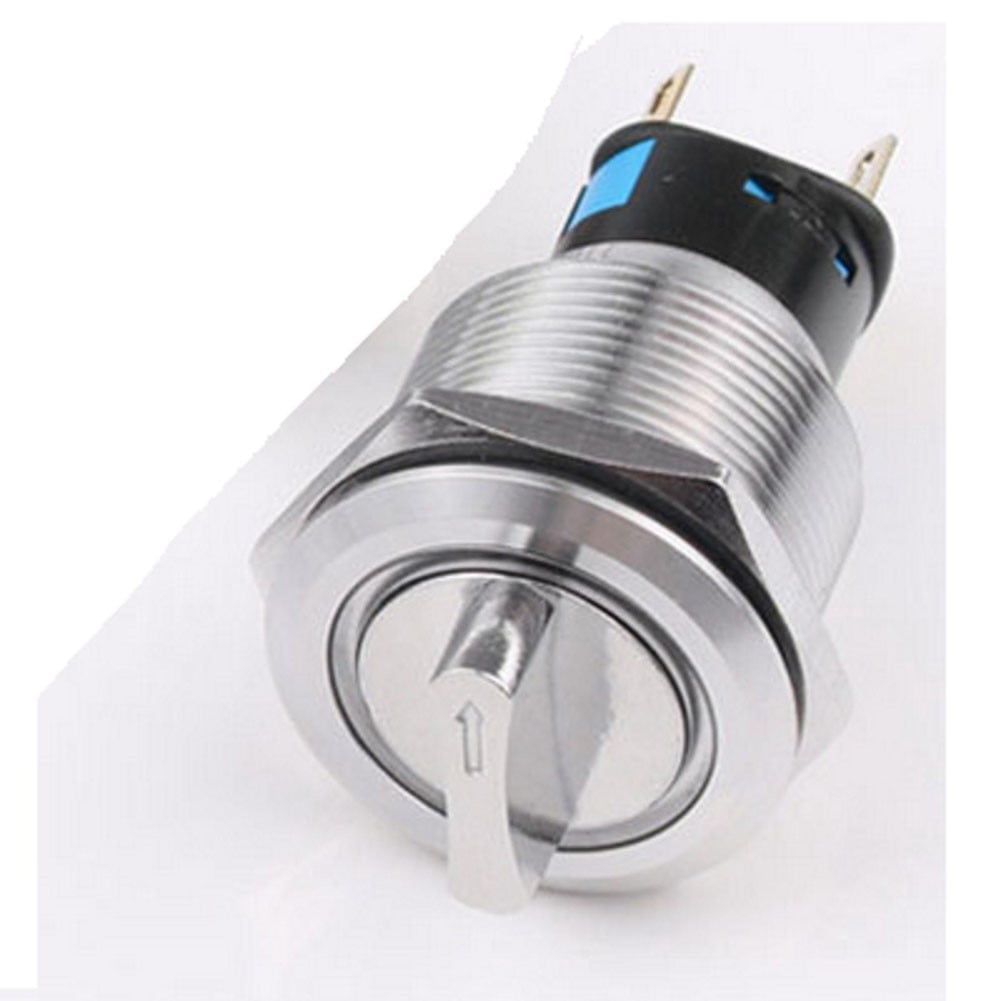Huajunming 19Mm Rotary Switch Latching 3Positions 2No2Nc 12-24V Push Button Switch-Red - Walmart.com