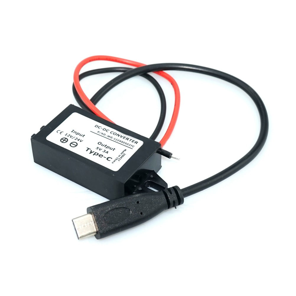 Huajunming 2 Pcs 12V/24V To 5V Usb C 3A 15W Dc-Dc Converter Step-Down ...