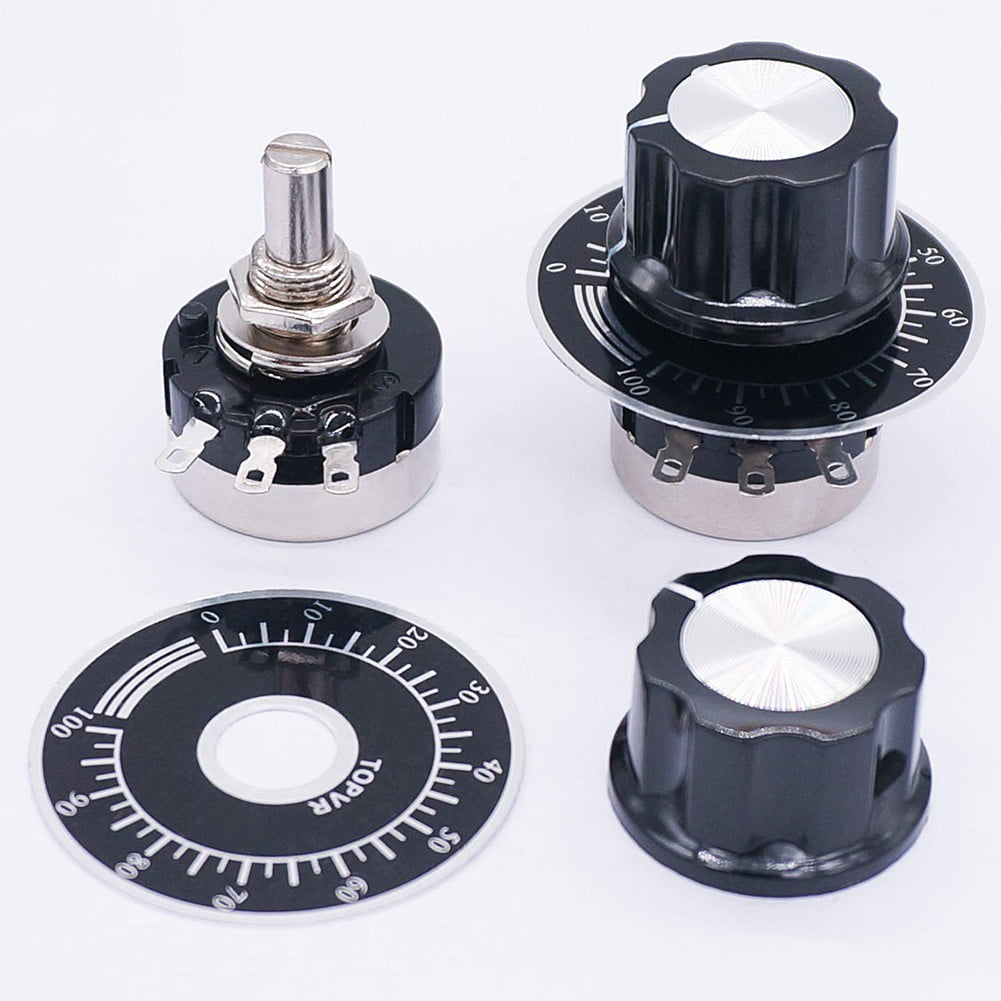 Huajunming 2Pcs Rotary Potentiometer,Single Turn Carbon Film Rotary ...