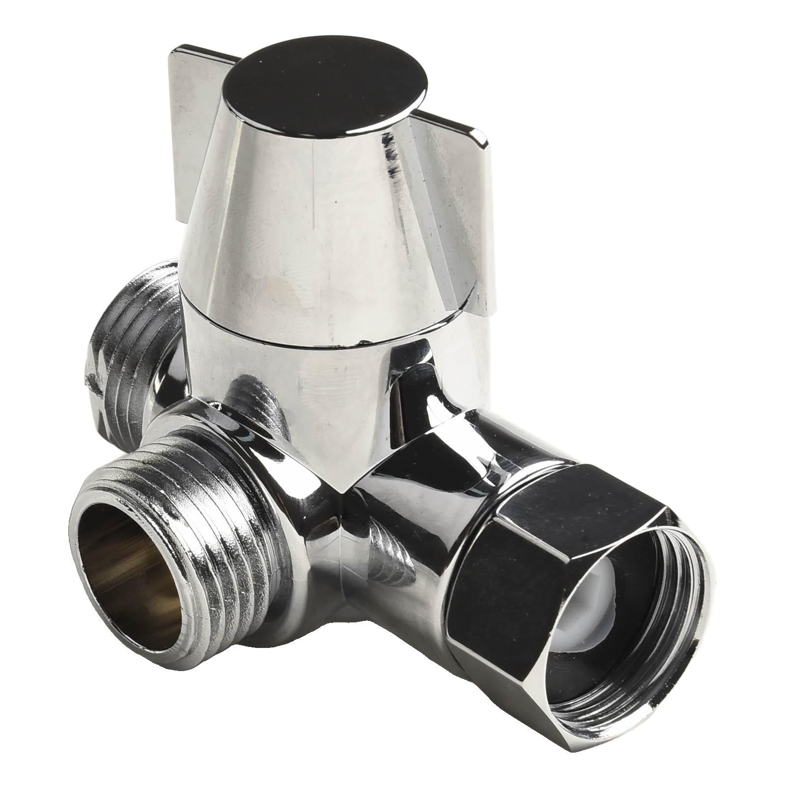 Huajunming 3-Way G1/2 Outlet Shower Head Diverter Valve T-Adapter ...