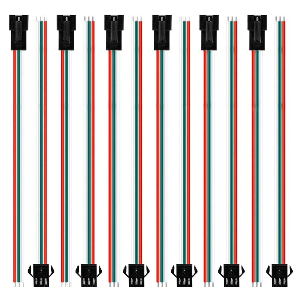 Huajunming 30Pairs For Jst Sm 3Pin Connectors 15Cm Wire Female/Male Led ...