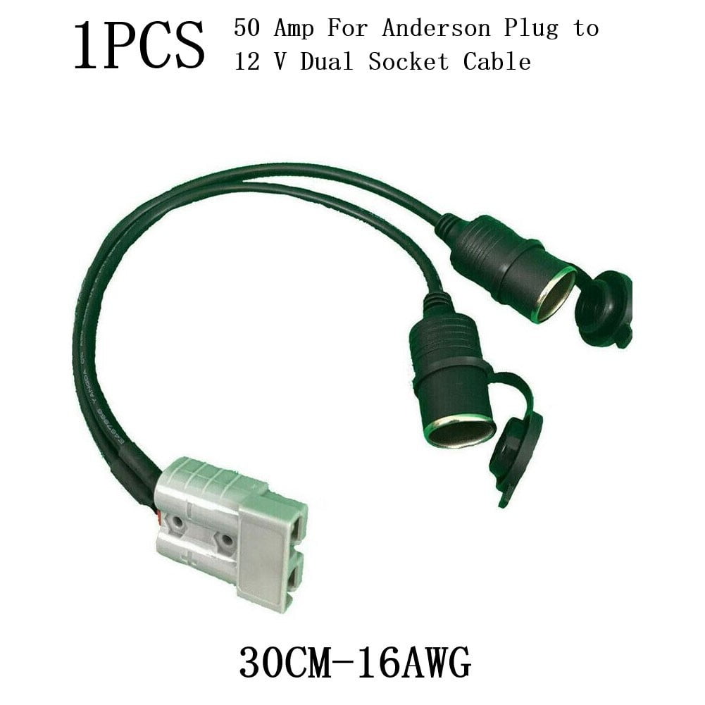 Huajunming 50A To 16A Dual Female Socket Adapter 12/24 Volt For Caravan ...