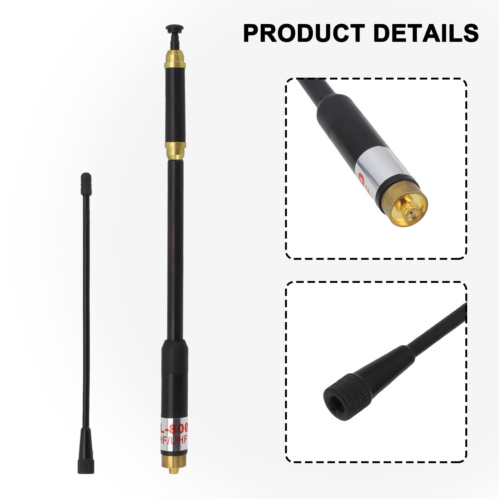 Huajunming Al-800 Highgain Dual Extendable Antenna For Sma-Female For ...