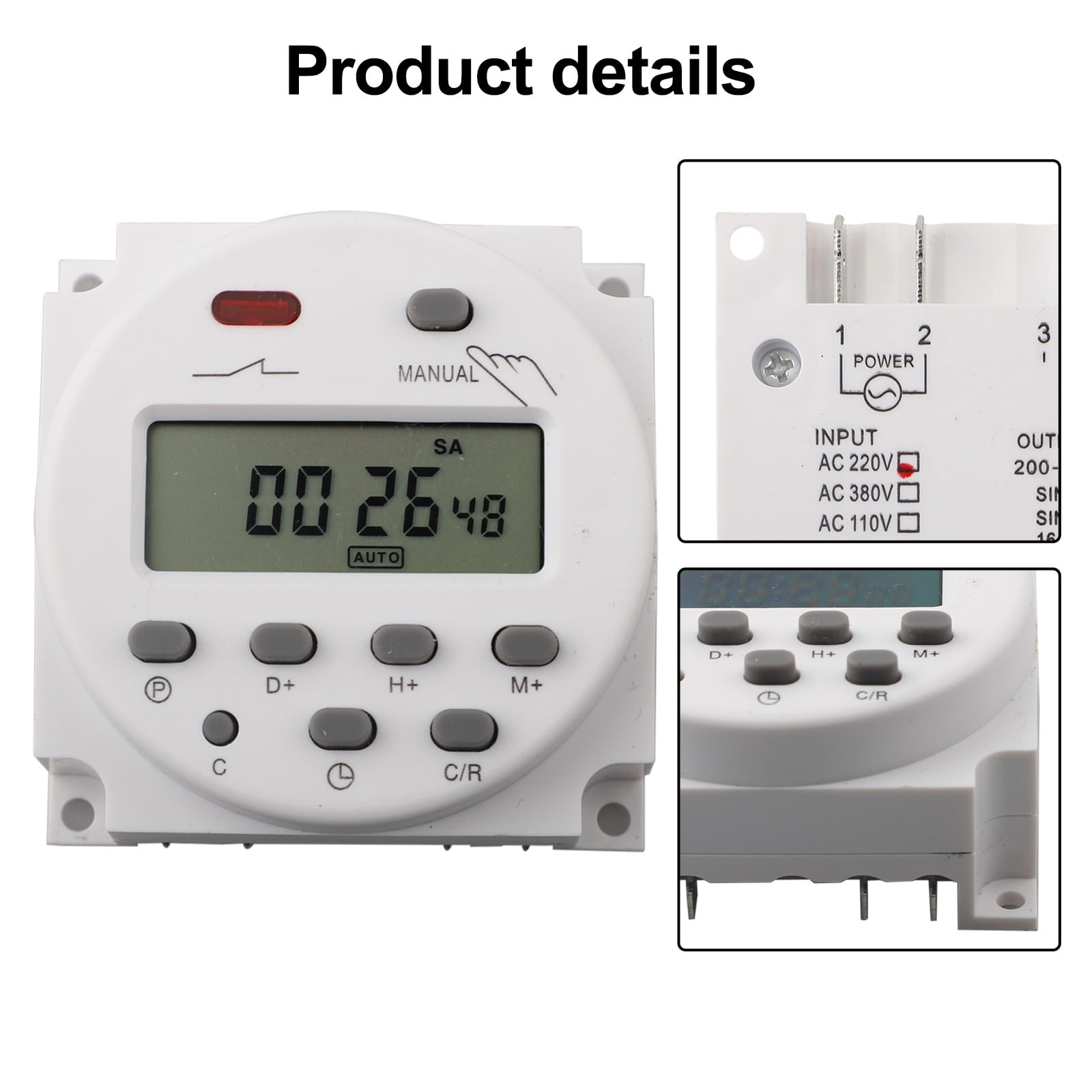 Huajunming Digital Display Power Timer Weekly Programmable Time Relay Switch 24/110/220V-Dc24V ...