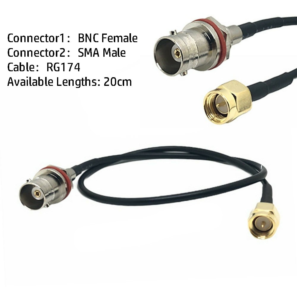 Huajunming For Sma Male To Bnc Female Connector Rg174 Adapter Antenna ...