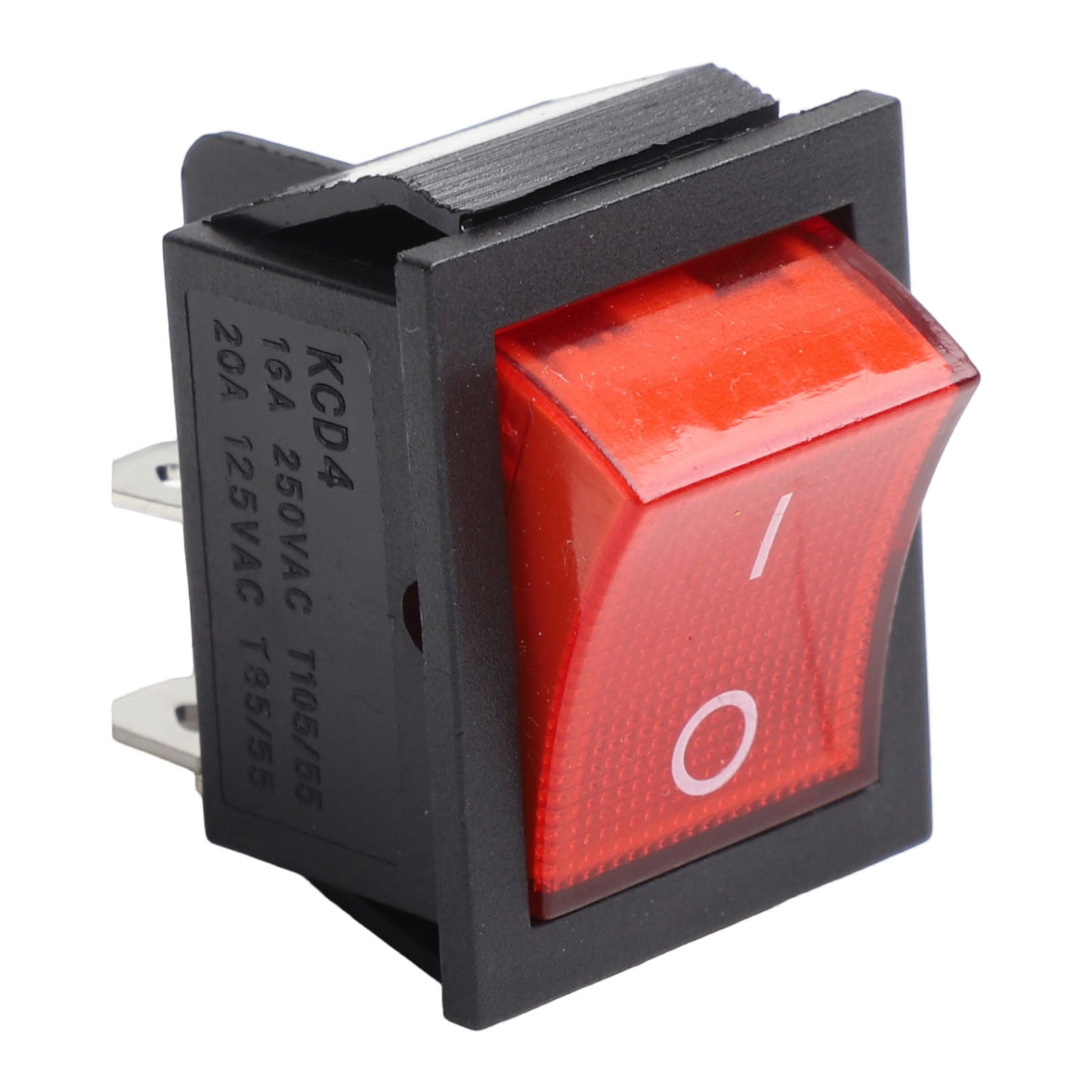 Huajunming Kcd4 Boat Shaped Switch High-Power Power Button 4-Pin Red ...