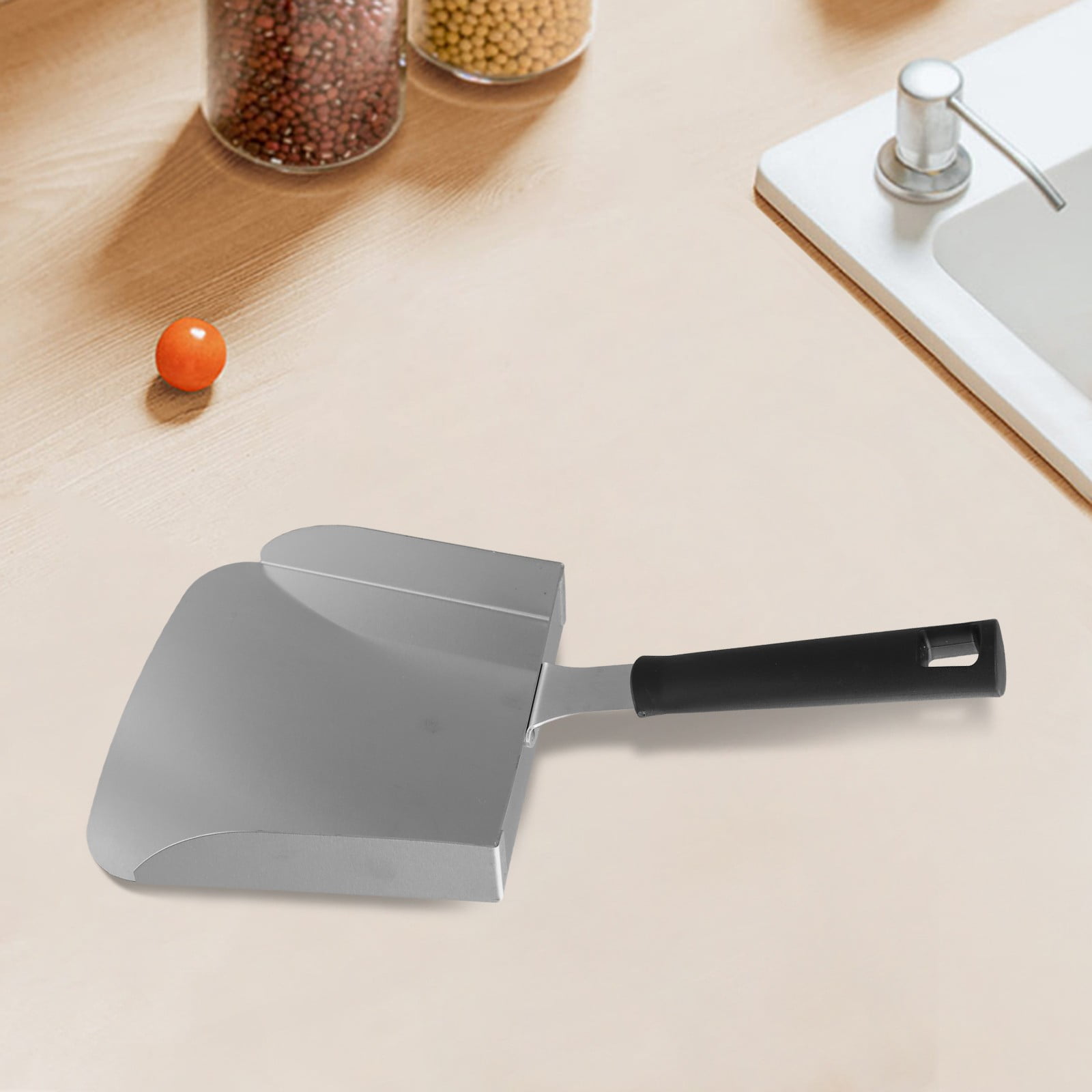 Huajunming Large Burger Fries Spatula:Stainless Steel Griddle Tool For ...