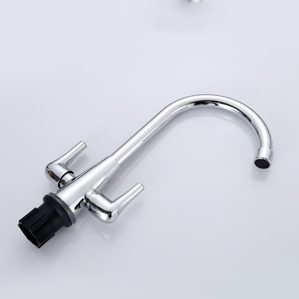 Huajunming Modern Kitchen Sink Mixer Taps Swivel Spout Twin Lever Tap ...