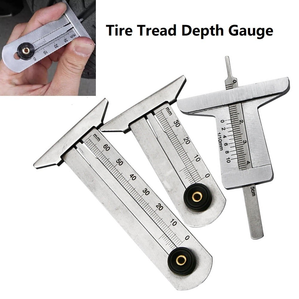 Huajunming Stainless Steel Car Tyre Tire Tread Depth Gauge Meter Ruler ...