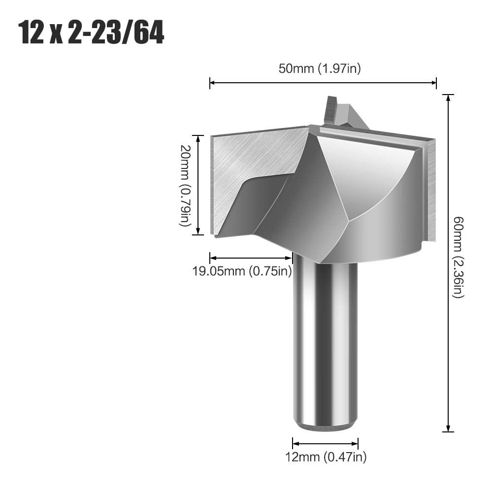 Huajunming Woodworking Router Bit Cutter Tungsten Carbide Three-Edged ...