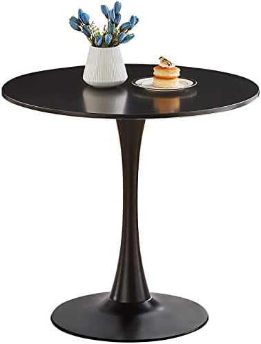 Huajuze Round Dining Table Small Black Kitchen Table 31.5" in Tulip ...