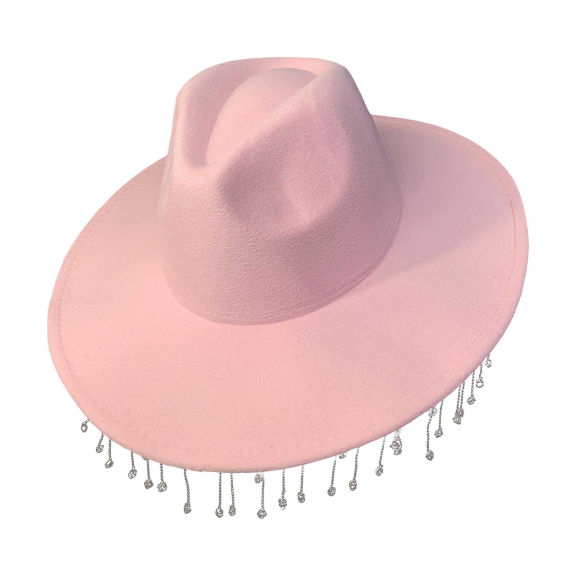 Huakaishijie Cowboy Hats for Women Men Wide Brim Rhinestone Tasseled ...