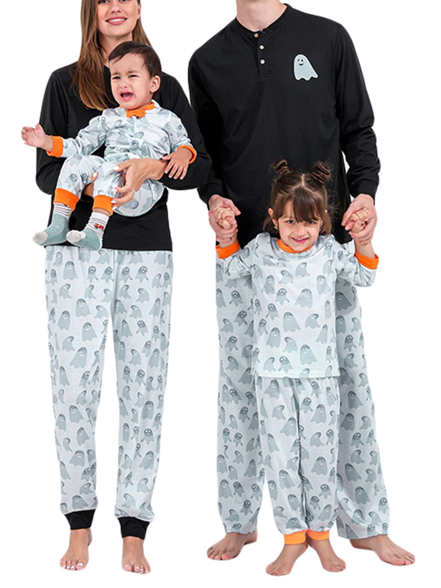 Huakaishijie Family Matching Halloween Pajamas Set Holiday Ghost ...